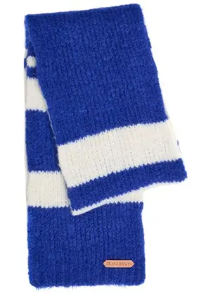 JW Anderson Striped Knit Alpaca-blend Scarf - Blue