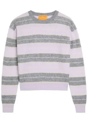 Guest In Residence Grizzly Striped Cashmere Jumper - Purple