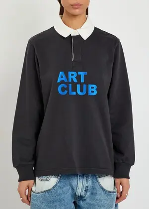JW Anderson Art Club Rugby Cotton Polo Shirt - Black