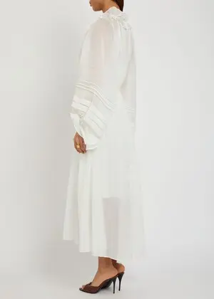 Zimmermann Rebellion Ramie Billow Midi Dress - Ivory