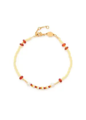 Anni Lu 18kt Gold-plated Beaded Bracelet With Freshwater Pearls And Gemstones - Multicoloured