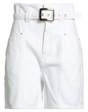 FRACOMINA Denim Shorts In Cotton And Lyocell Blend - White
