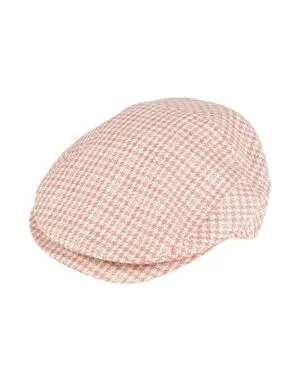 Borsalino Flat Cap In Linen And Cotton With Houndstooth Pattern