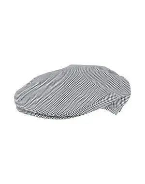 Borsalino Houndstooth Linen Flat Cap - Blue
