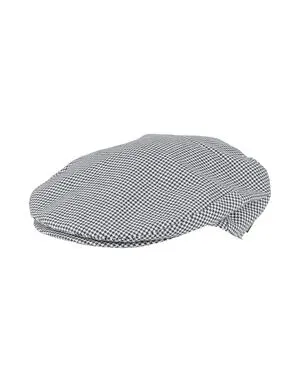 Borsalino Houndstooth Linen Flat Cap
