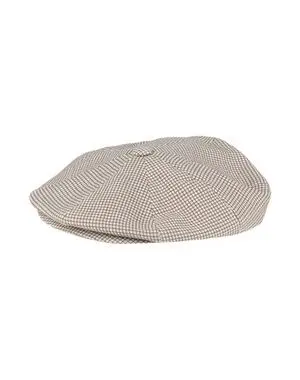 Borsalino Tweed Checked Flat Cap - Beige