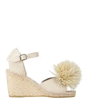 PALOMITAS BY PALOMA BARCELÓ Espadrille Cream Leather Sandals - White