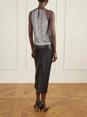 Veronica De Piante Alizeh Sequined Gauze Top