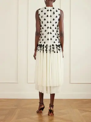 DIOTIMA Embellished Pleated Organza Midi Dress