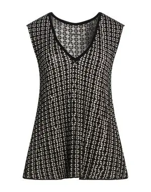 ALESSIA SANTI Jacquard-knit Sleeveless V-neck Top