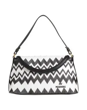 Missoni Knitted Baguette Bag With Embroidered Logo - Black