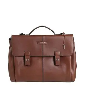 THE BRIDGE Pebbled-leather Laptop Bag - Brown