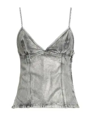 DIESEL® Tie-dyed Denim Crop Top - Grey