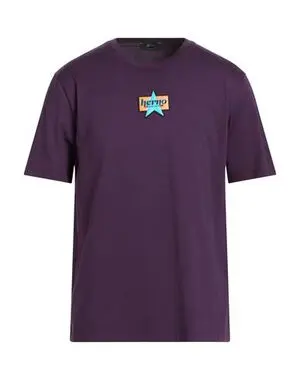 Herno Man T-shirt Camel Size 40 Cotton Purple