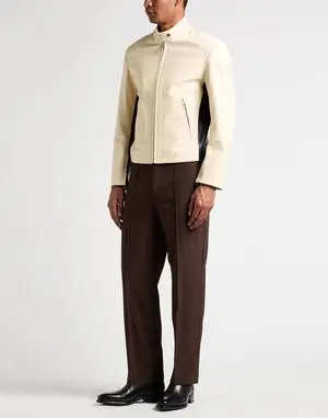 Sandro Ivory Calfskin Biker Jacket