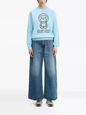 A BATHING APE Baby Milo Volume Crew-neck Sweatshirt