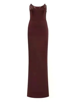 Rebecca Vallance Alora Strapless Embellished Maxi Dress - Red