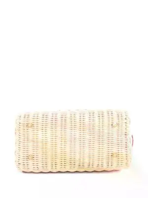 Dior Lady Wicker And Oblique Canvas Tote Bag