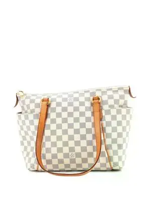 LOUIS VUITTON Damier Mm Tote Bag - White