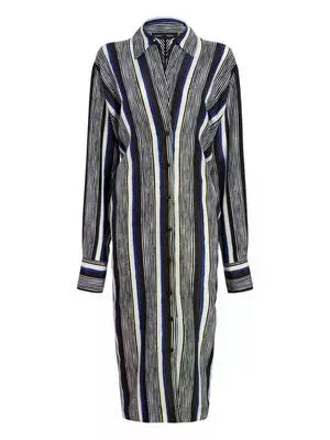 Proenza Schouler Amira Striped Midi Dress - Black