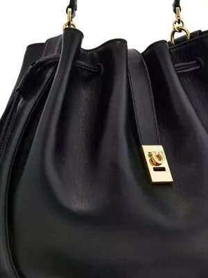 FERRAGAMO Hug Drawstring Bucket Bag - Black