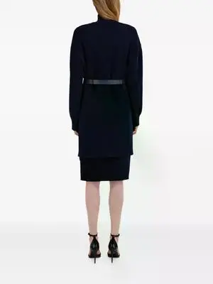 FERRAGAMO Fringed Belted Cardigan - Blue