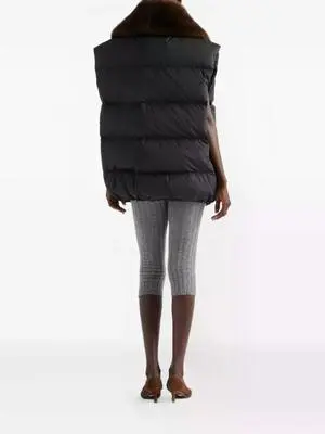 Prada Shearling Triangle-logo Down Gilet