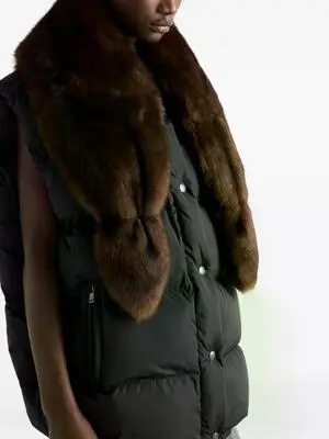 Prada Shearling Triangle-logo Down Gilet