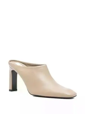 TOTEME 85mm Square Toe Bar Mules - Neutrals