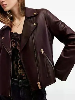 ALLSAINTS Dalby Zip-fastening Leather Jacket - Brown