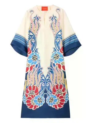 La DoubleJ The Kaftan Floral Midi Dress - Neutrals
