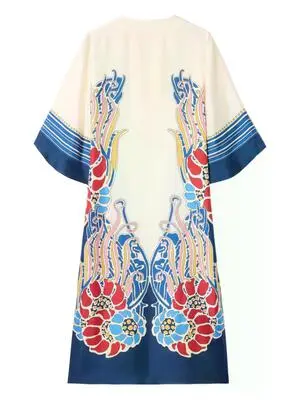 La DoubleJ The Kaftan Floral Midi Dress - Neutrals