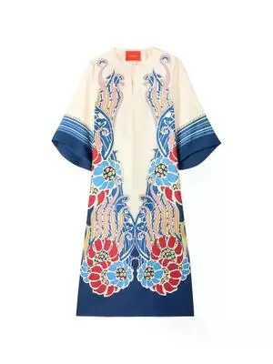 La DoubleJ The Kaftan Floral Midi Dress - Neutrals