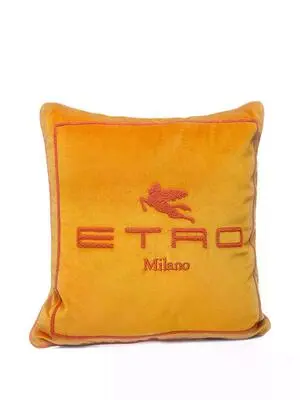 Etro Logo-detail Cushion - Yellow