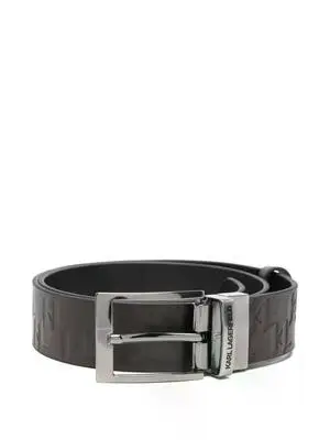 Karl Lagerfeld Embossed Buckle Belt - Brown