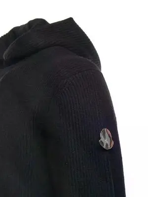 Moncler Ribbed Knit Hoodie - Black