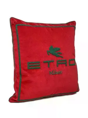 Etro Logo-embroidered Cushion - Red