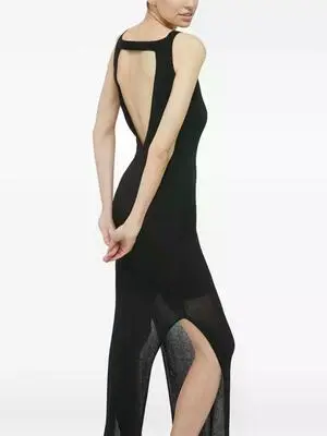 Hugo Backless Rib Knit Maxi Dress