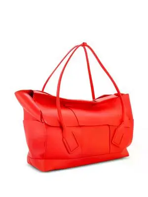 Bottega Veneta Arco Maxi Intrecciato Leather Tote Bag - Red