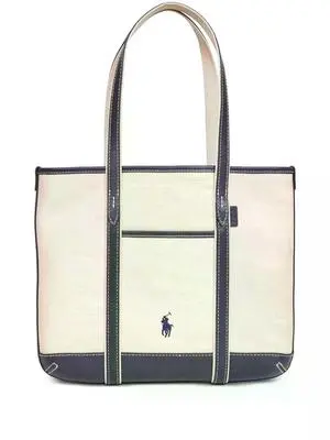 Polo Ralph Lauren Leather-trim Shoulder Bag - Neutrals