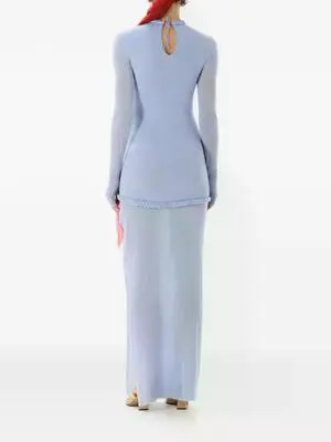 MANURI Nora Braided-detail Maxi Dress - Blue