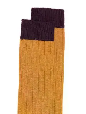 IN THE BOX Ribbed Color-block Knee-high Socks