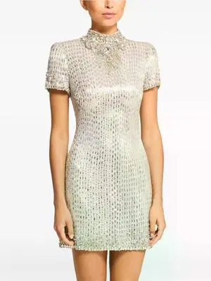 Jenny Packham Kitty Sequin-embellished Mini Dress - Silver
