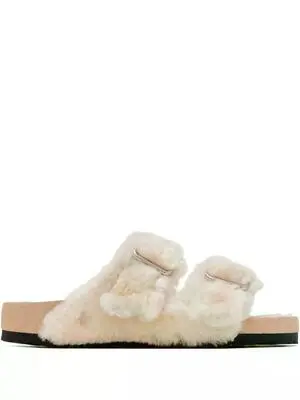 BIRKENSTOCK Arizona Shearling Sandals - Neutrals