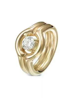 Melissa Kaye 18k Yellow Rocky Pinky Diamond Ring - Gold