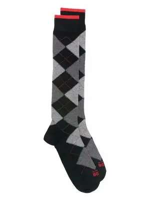 IN THE BOX Argyle Ribbed Socks - Black