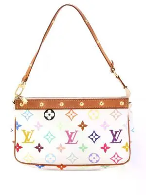 LOUIS VUITTON Monogram Multicolor Pochette Accessoires Clutch Bag - White