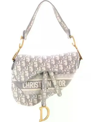 Dior Oblique Canvas Saddle Bag - Grey
