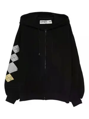 OPEN YY Argyle-print Zip Hoodie