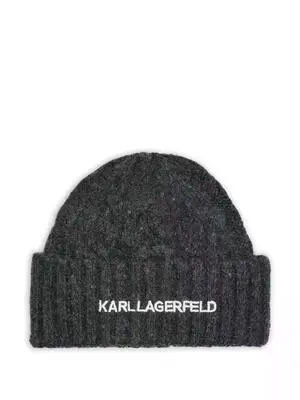 Karl Lagerfeld K/essential Cable-knit Beanie - Grey